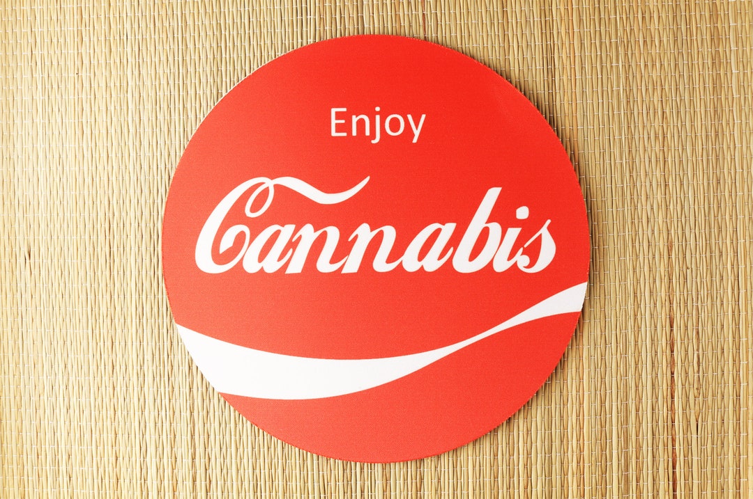 Cannabis Coca Cola Mouse Pad With Black Rubber Bottom,custom Mouse Pads ...