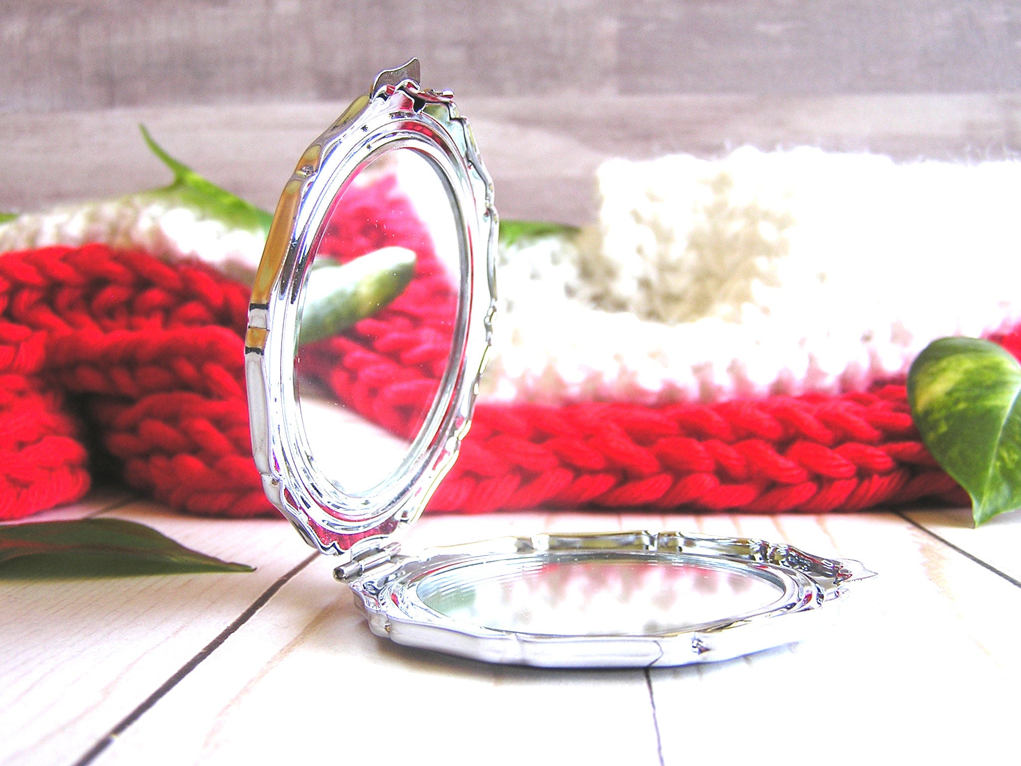 Personalized Compact Pocket Mirror Customized With Monogram | Etsy