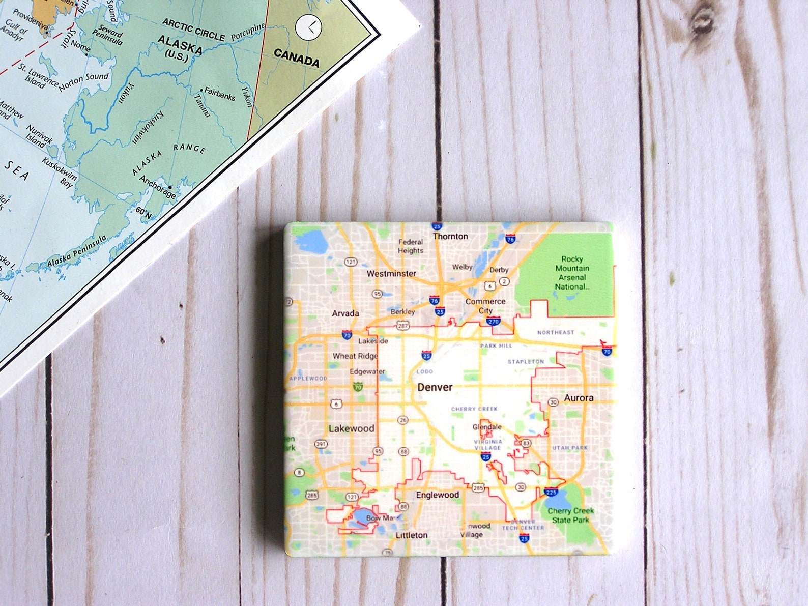 Make Your Own Custom Map Coaster Setpersonalized Coaster | Etsy