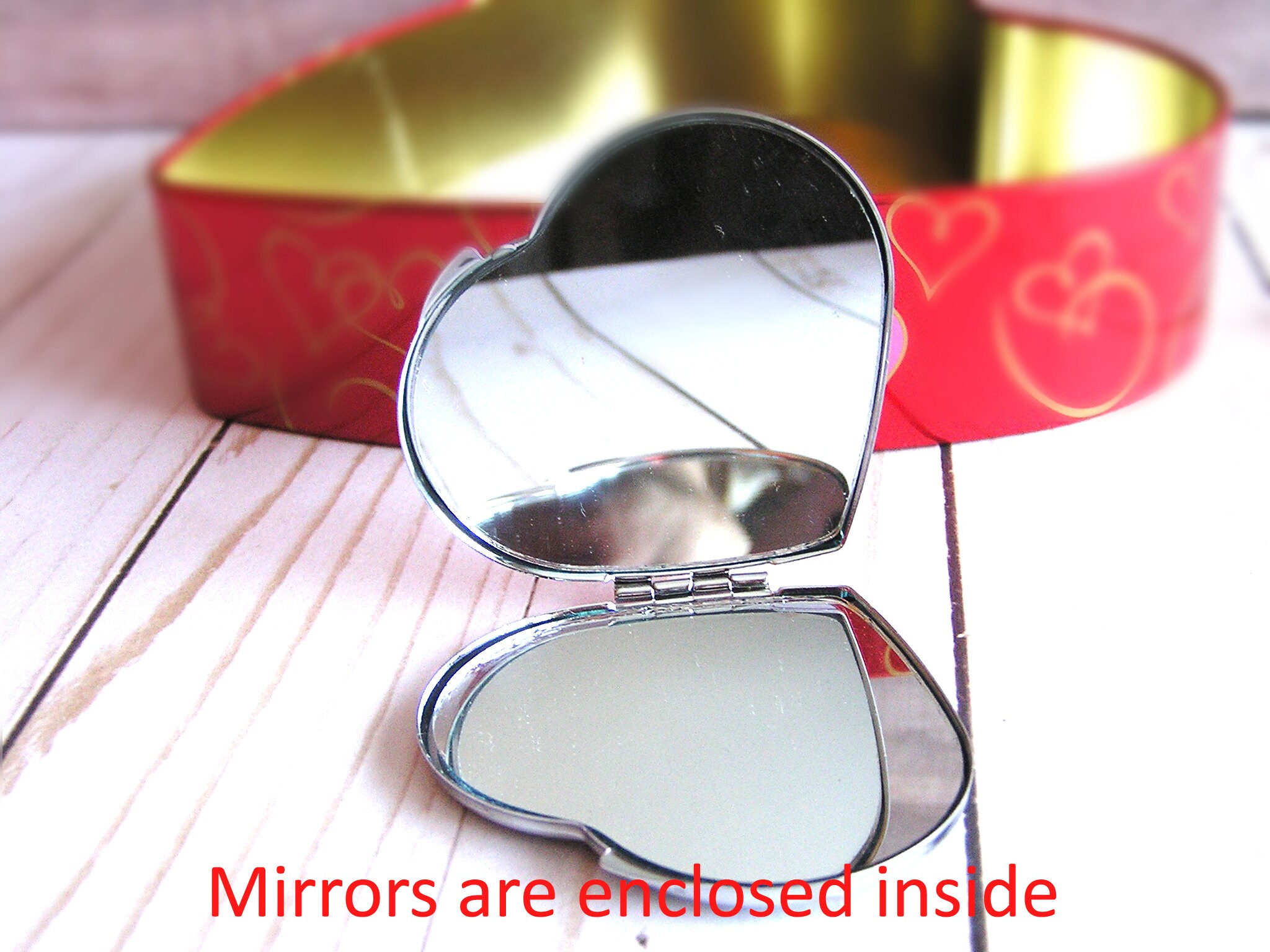 Make Your Own Custom Compact Mirrorheart Shape Mirror Gift | Etsy