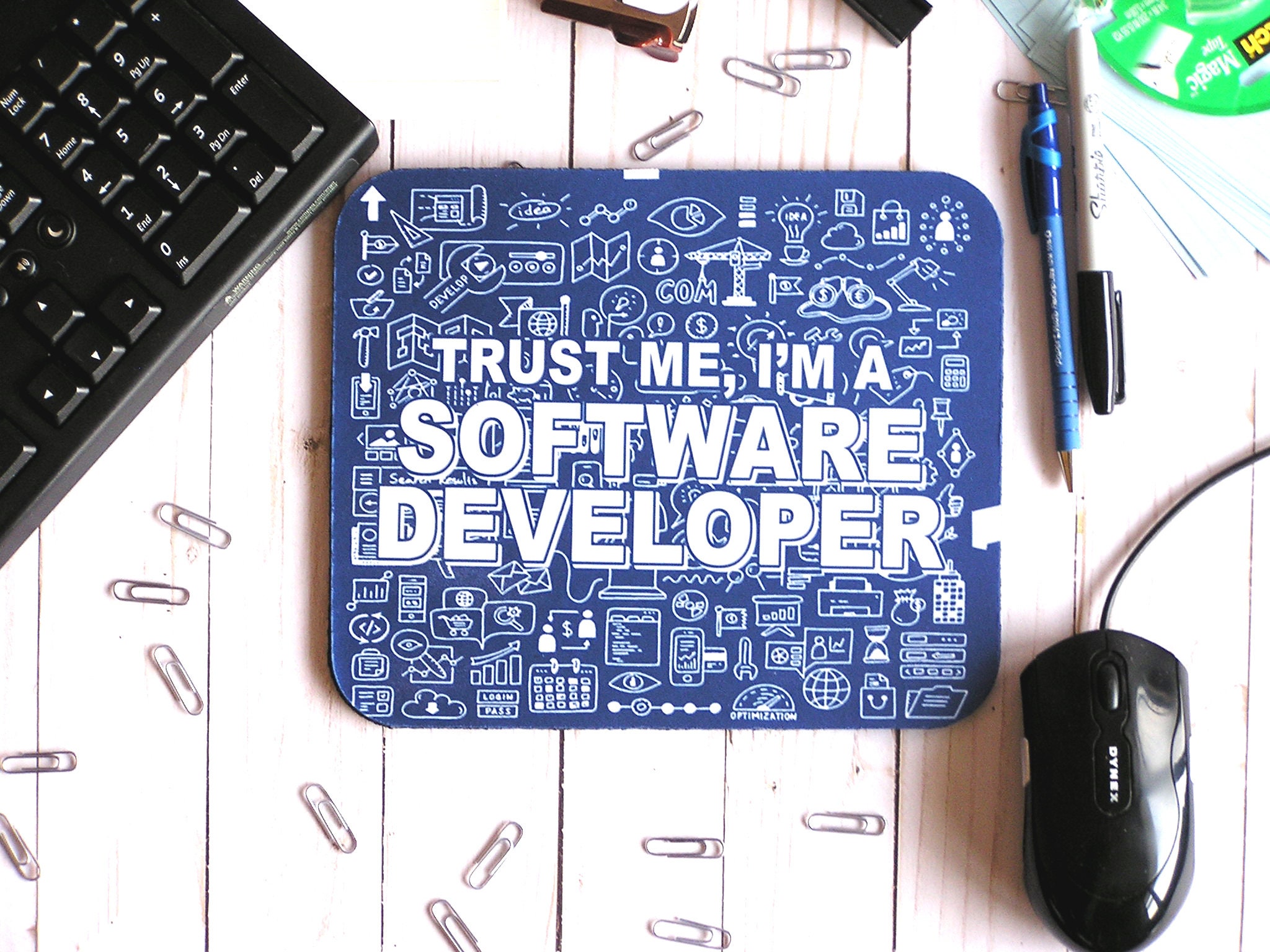 Personalized Mouse Pad Office Desk Accessoriessquare Computer | Etsy