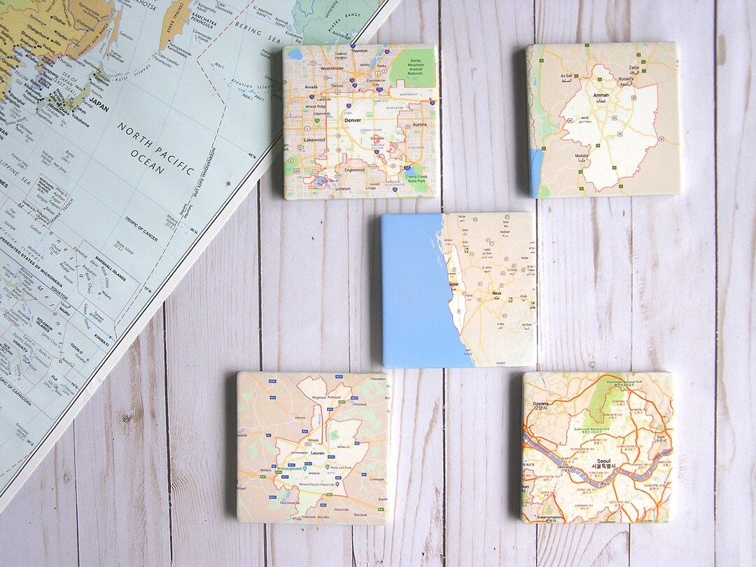 Make Your Own Custom Map Coaster Set,personalized Coaster Travel Gifts ...