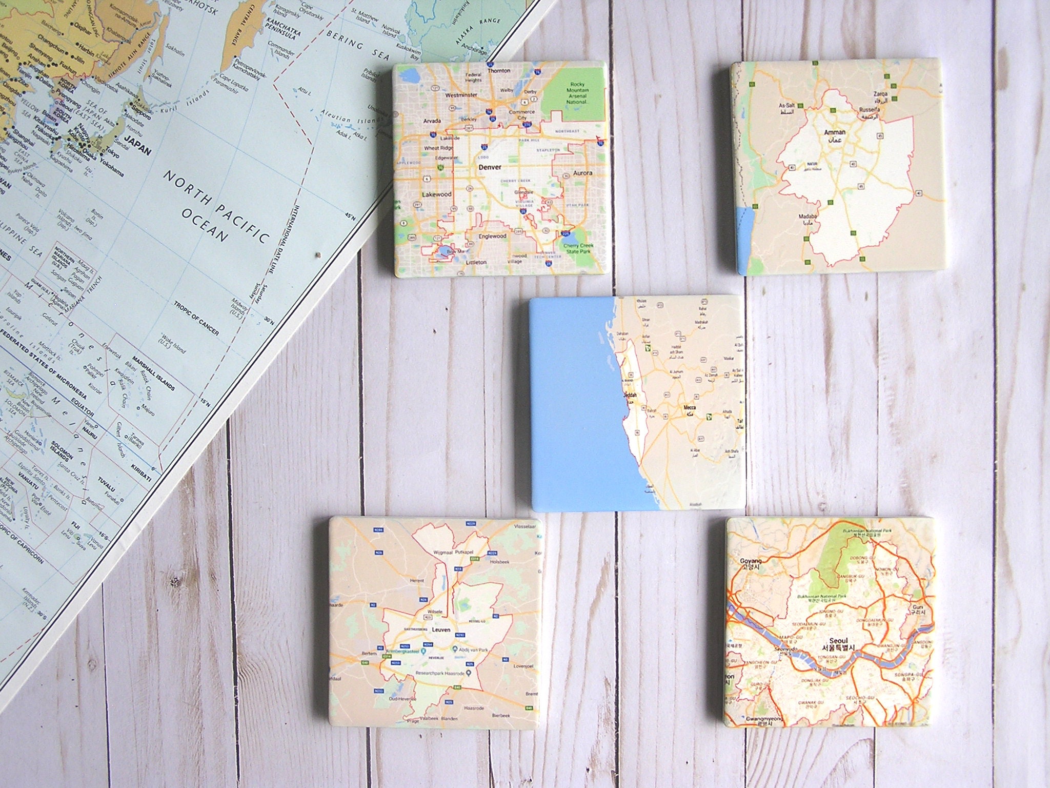 Make Your Own Custom Map Coastertravel Coasters Gift for | Etsy