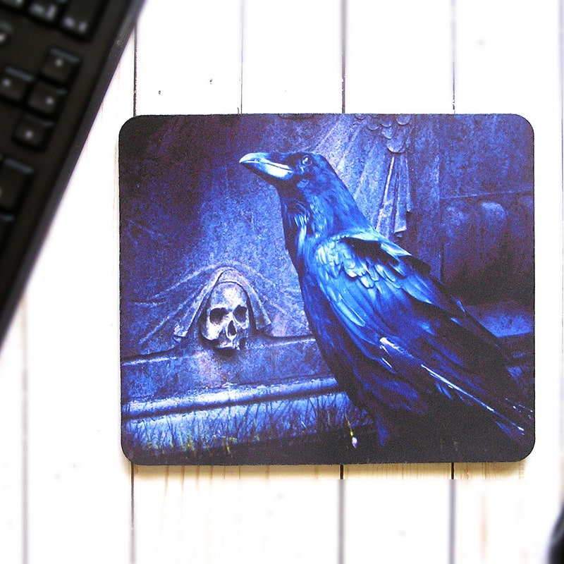 Mouse Pad Raven and Skull - Etsy