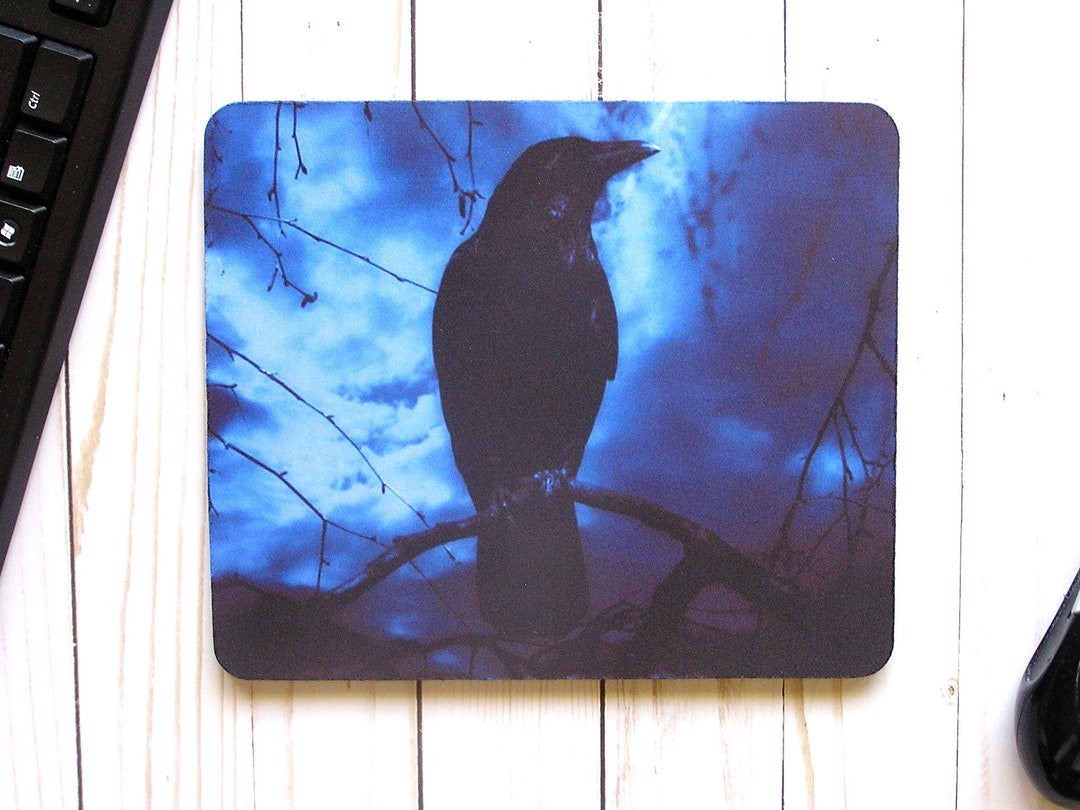 Raven Mouse Pad Gift,black Crow Bird Art,witchy Creepy Horror Gift ...