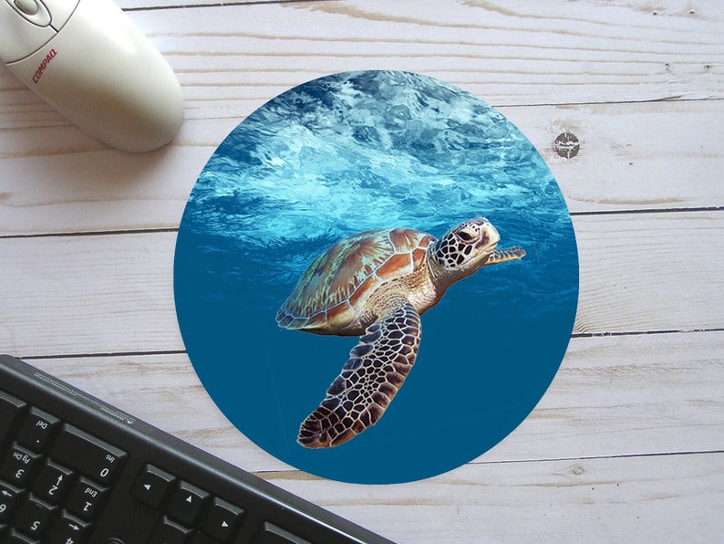 Round Mouse Pad Sea Turtle Giftsneoprene Mouse Pads Animal - Etsy