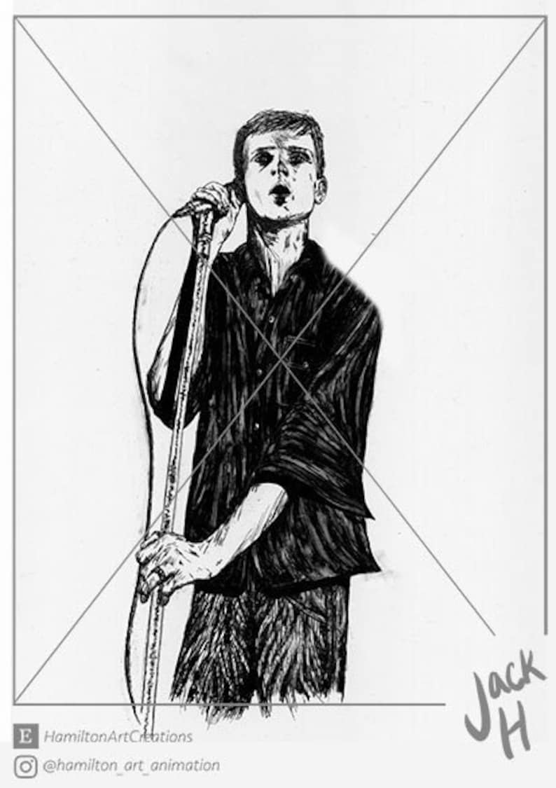 Ian Curtis Original Ink Drawing Print - Etsy