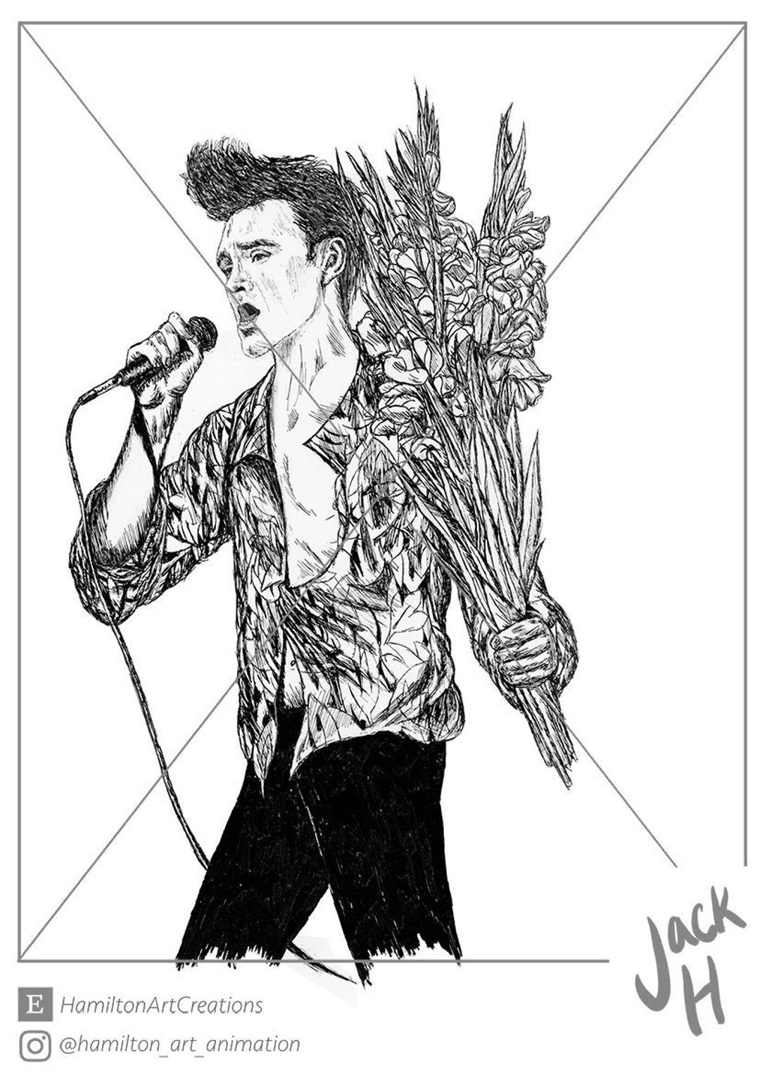 Morrissey the Smiths Original Drawing Ink Print - Etsy