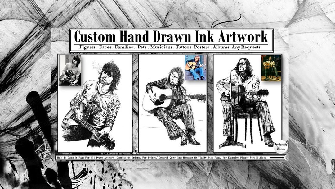 Custom Hand Drawn Ink Artwork Order (made to Order) (message Me for ...