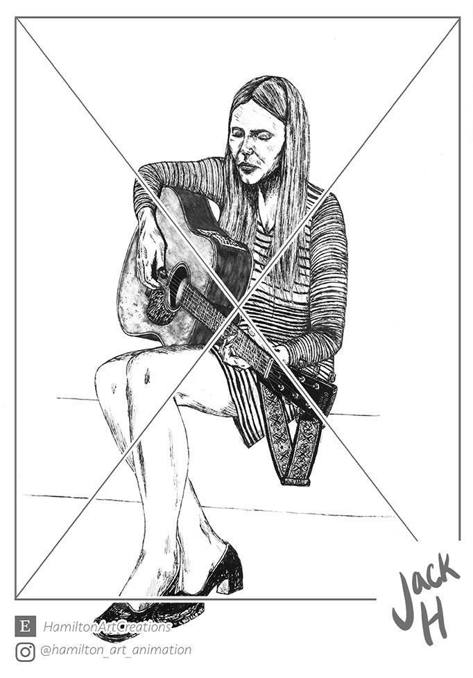 Joni Mitchell Original Drawing Ink Print - Etsy UK