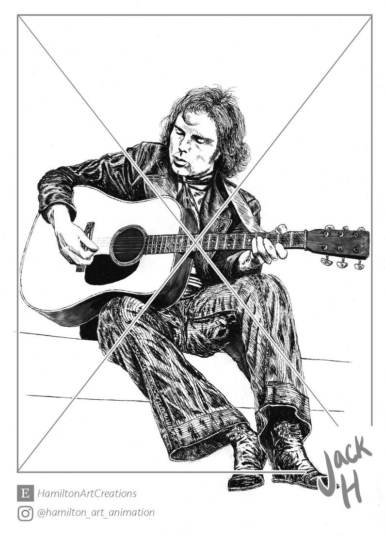 Van Morrison Original Ink Drawing Print - Etsy