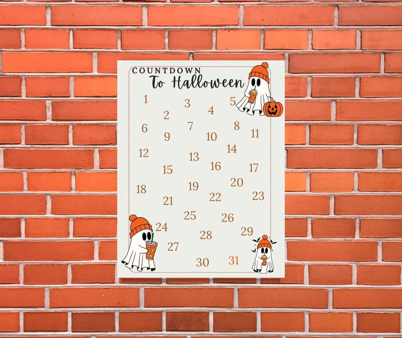Halloween Countdown Calendar Printable - Spooky Numbers Advent Calendar ...