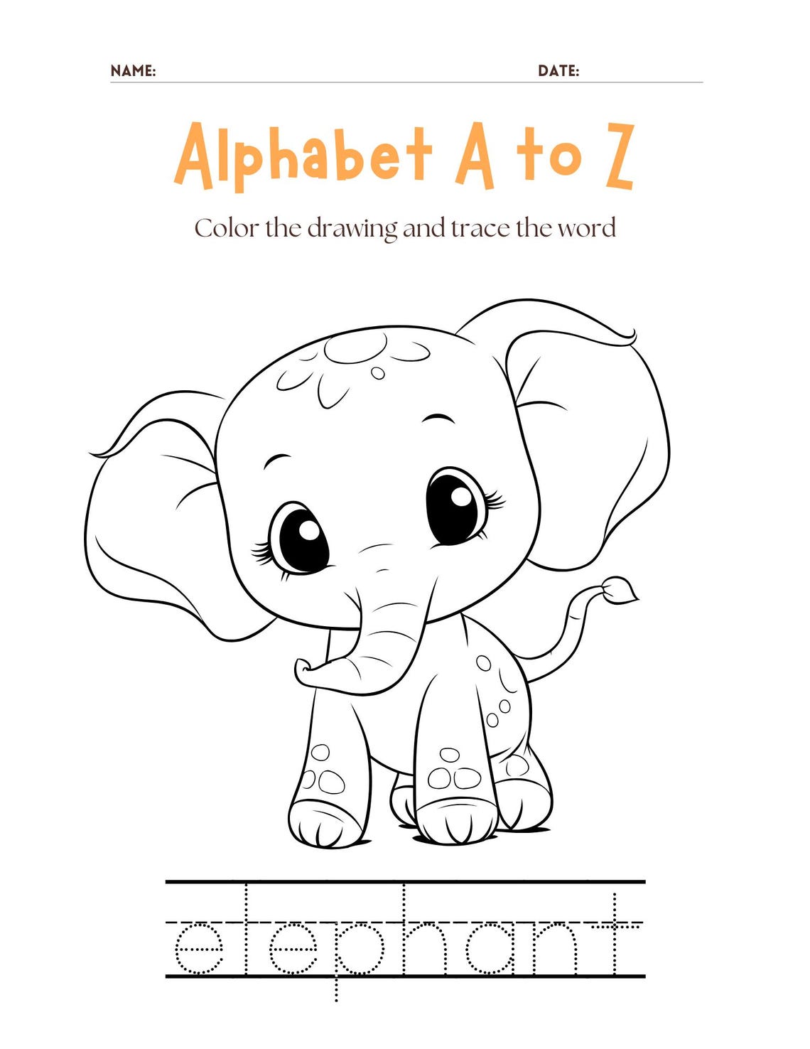 ABC Coloring & Tracing Worksheets: Kids Alphabet Learning (printable ...
