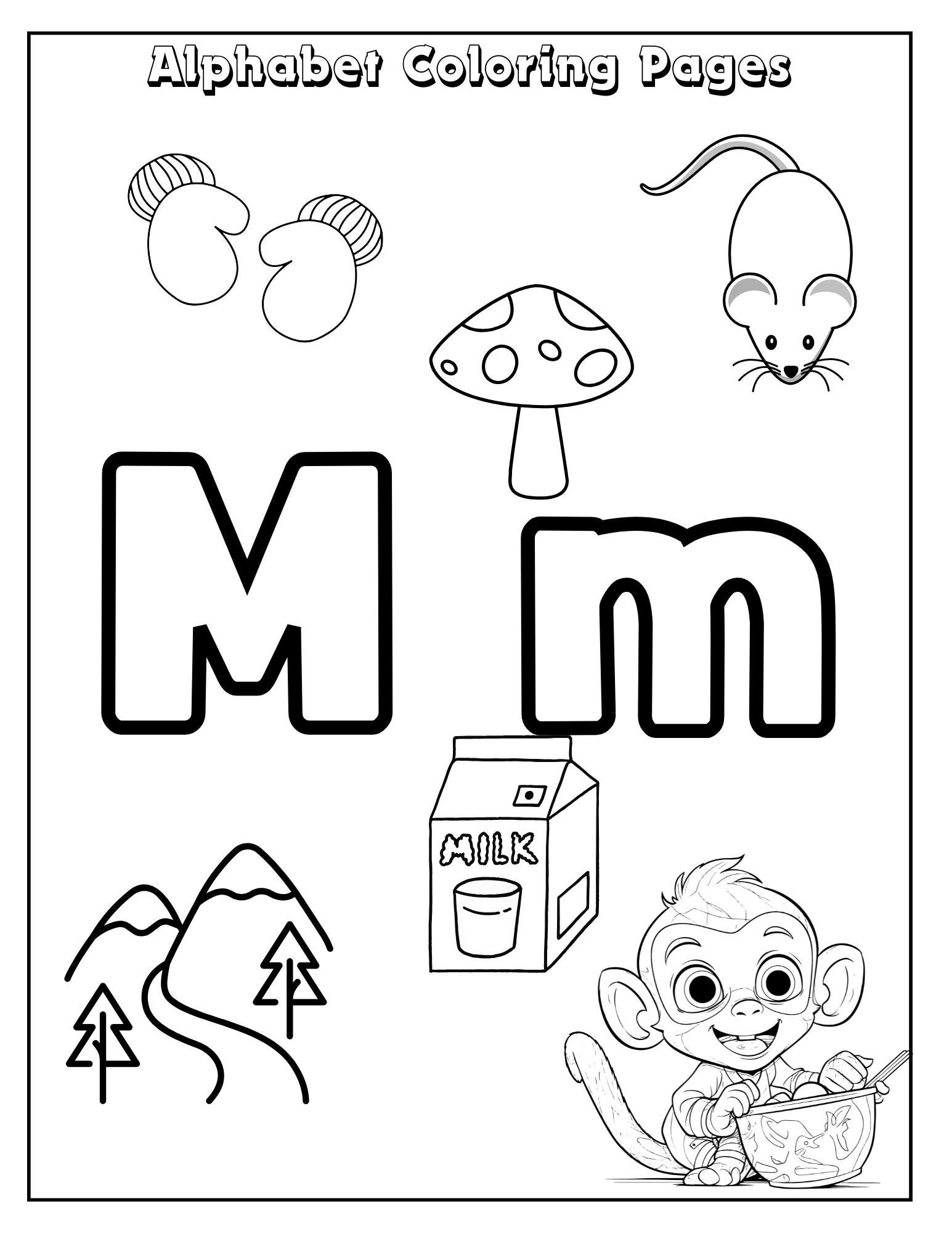Printable ABC Coloring Pages, Alphabet Learning Sheets, Kids ...