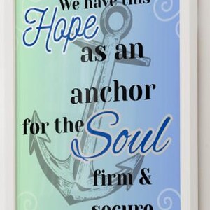 Inspirational Wall Decor, Hebrews 6:19 Printable Poster, Bible Verse ...
