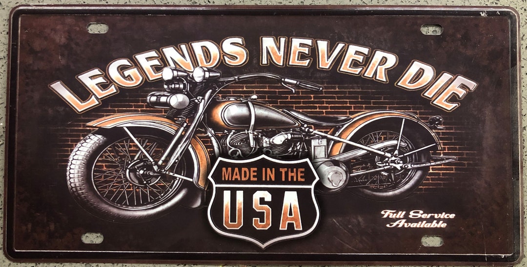 Legends Never Die License Plate 12x6 Metal Vintage Repro Sign - Etsy