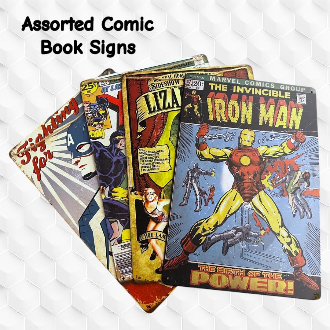 Comic Book Vintage Tin Signs Repro - Etsy