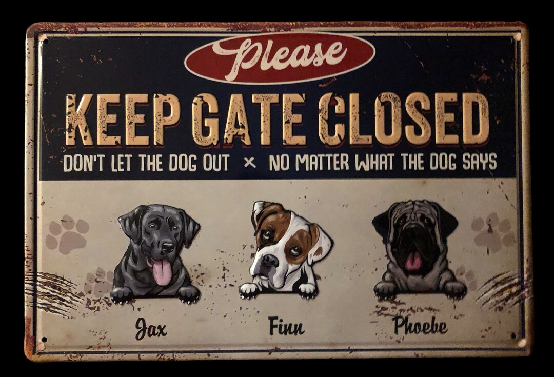 Cute Funny Dog Nostalgia Beveled Rustic Tin Sign 12x8 - Etsy