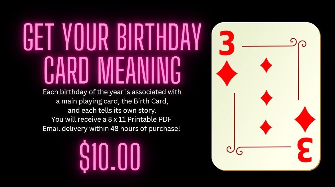 Get Your Birthday Card Meaning, PDF 8x11 Print Download, Made to Order ...