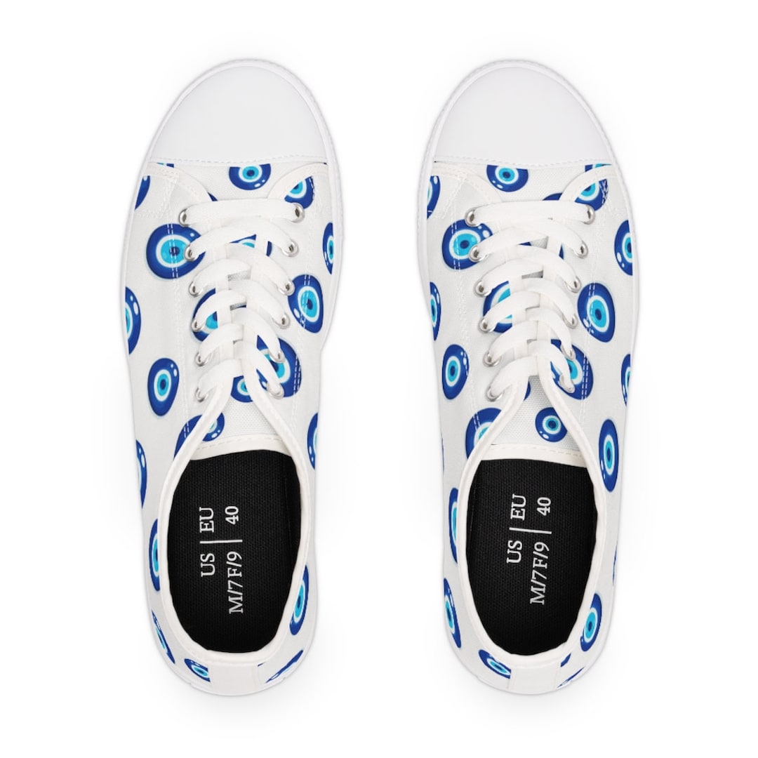 Evil Eye Shoes, Women's Low Top Sneakers, Evil Eye Gifts, Beautiful ...
