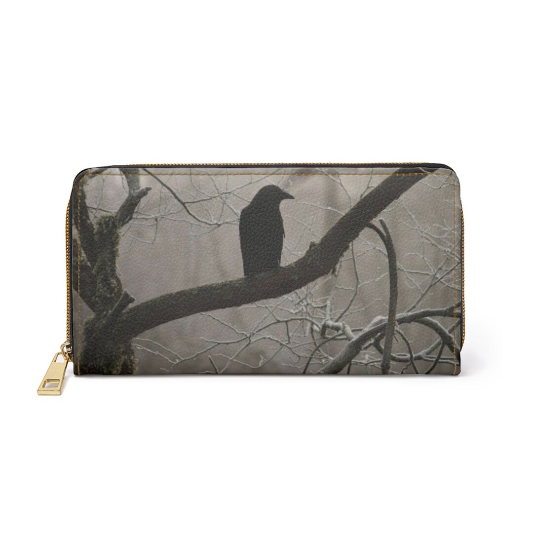 Crow Wallet Zipper Wallet Magical Design Wallet Gifts - Etsy