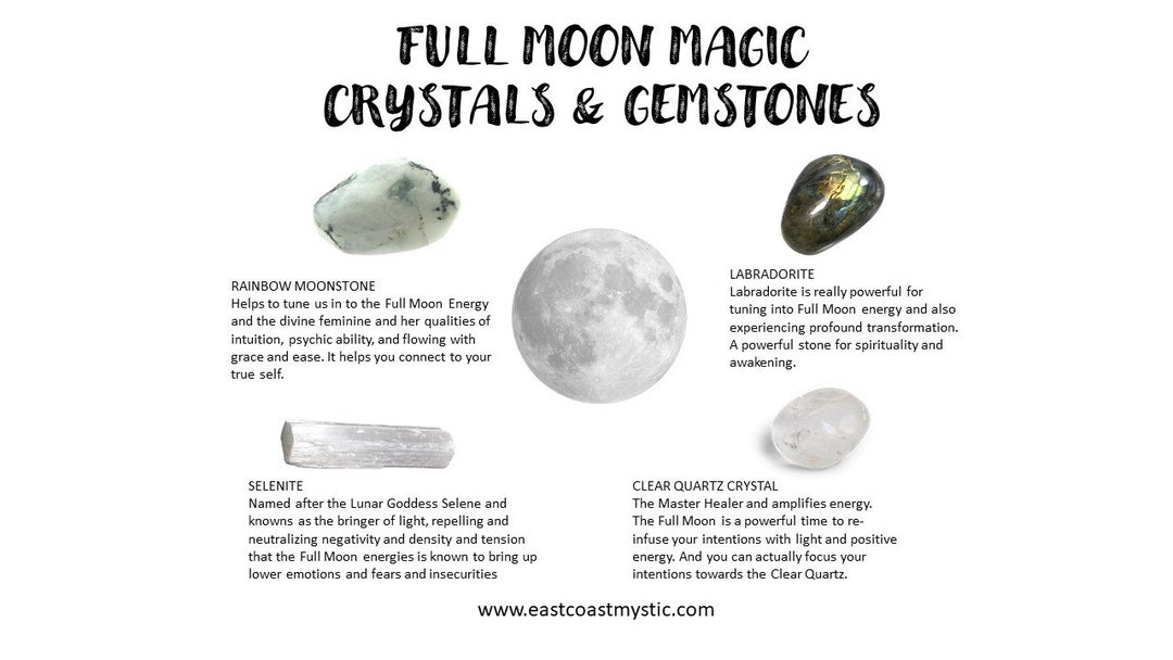 Full Moon Crystal Gemstone Kit Full Moon Magic Moonstone - Etsy