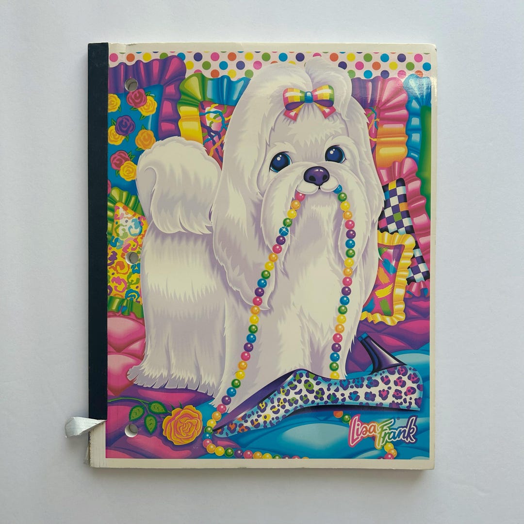 Lisa Frank Notebook Princess Pearls White Dog Rainbow 10" - Etsy