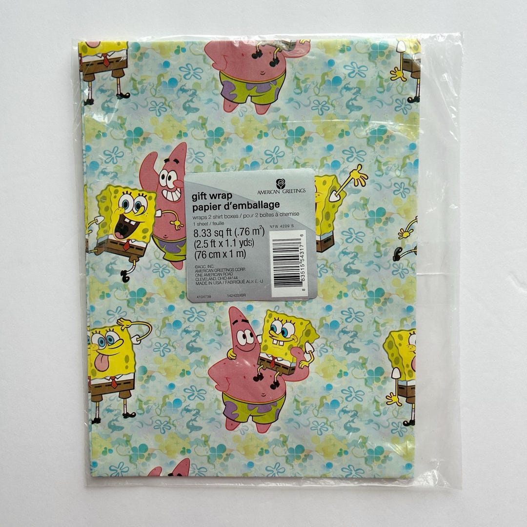 Spongebob Squarepants Wrapping Paper Sheet Nickelodeon - Etsy