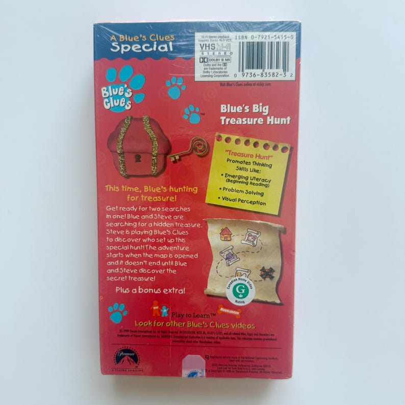 Blue's Clues Blue's Big Treasure Hunt Sealed VHS 1999 Nickelodeon - Etsy