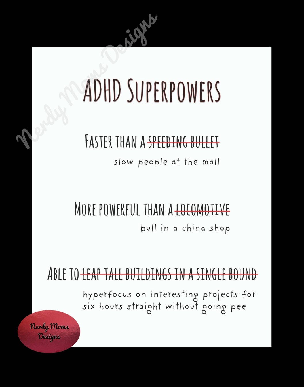 ADHD Superpowers | ADHD Digital Print Art | Downloadable Print ...