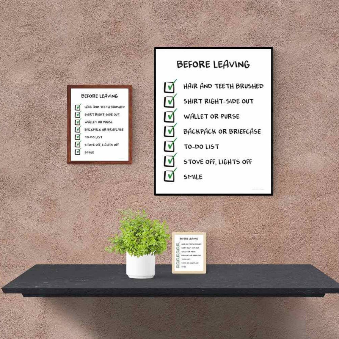 Before Leaving Checklist | ADHD Wall Art | ADHD Gifts | Checklist Art ...