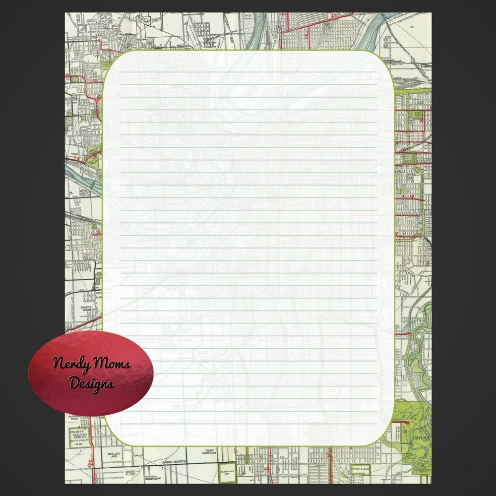 Maps Stationery Bundle Printable Stationery Letter Writing - Etsy