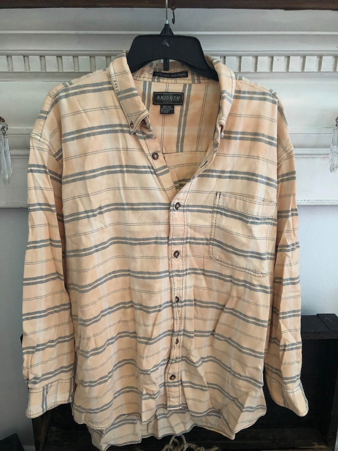 Sun Bleached Flannel 2X Men's Flannel Shirt Distressed Flannel Beach ...