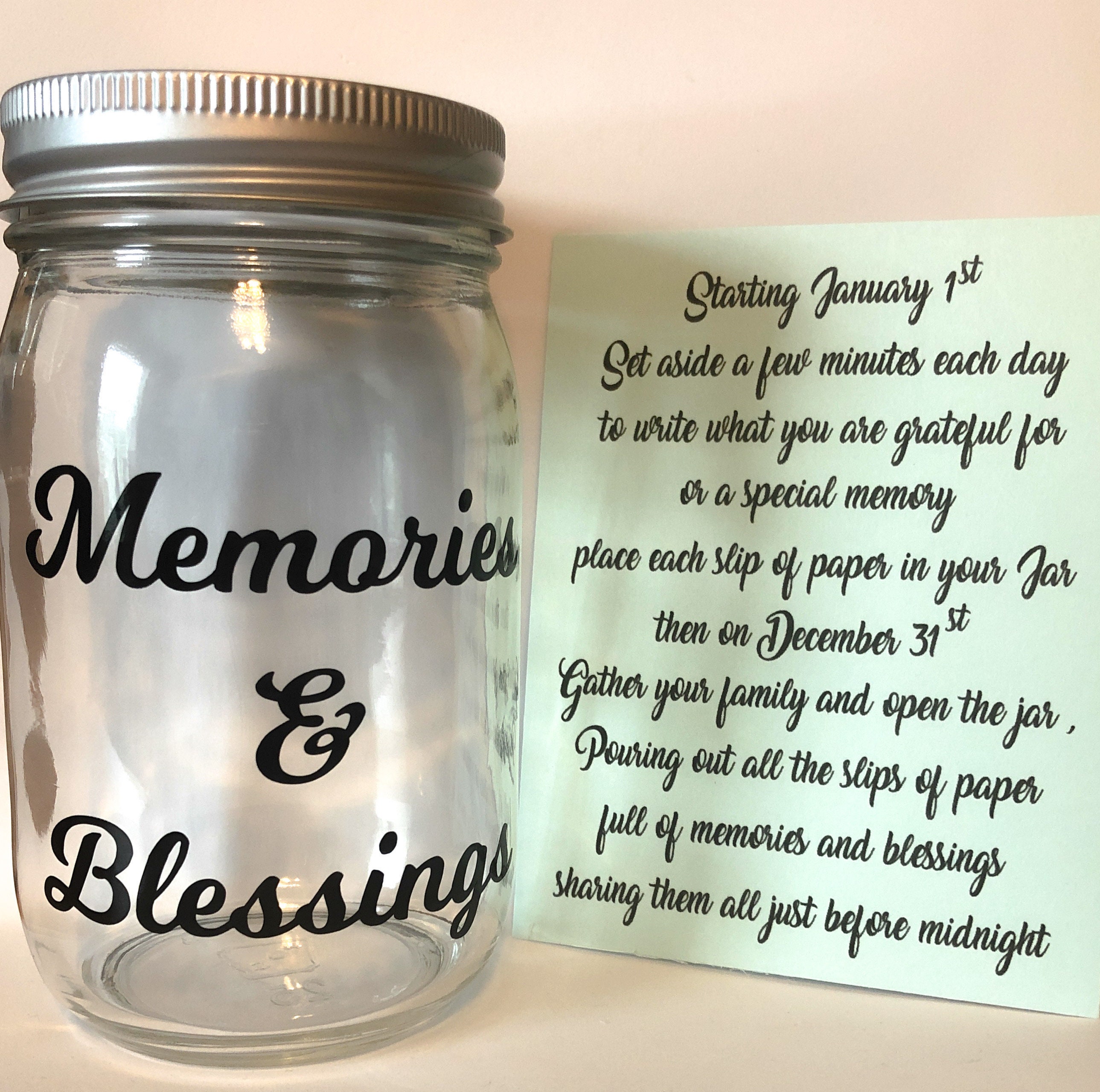 Gratitude Jar Memories & Blessings Thankful Jar Daily - Etsy