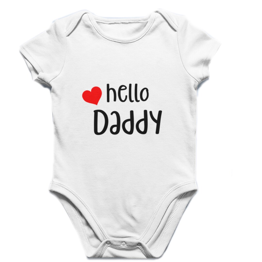 Hello Daddy Onesie®, Hi Daddy Baby Bodysuit, New Dad Onesie®, Pregnancy ...