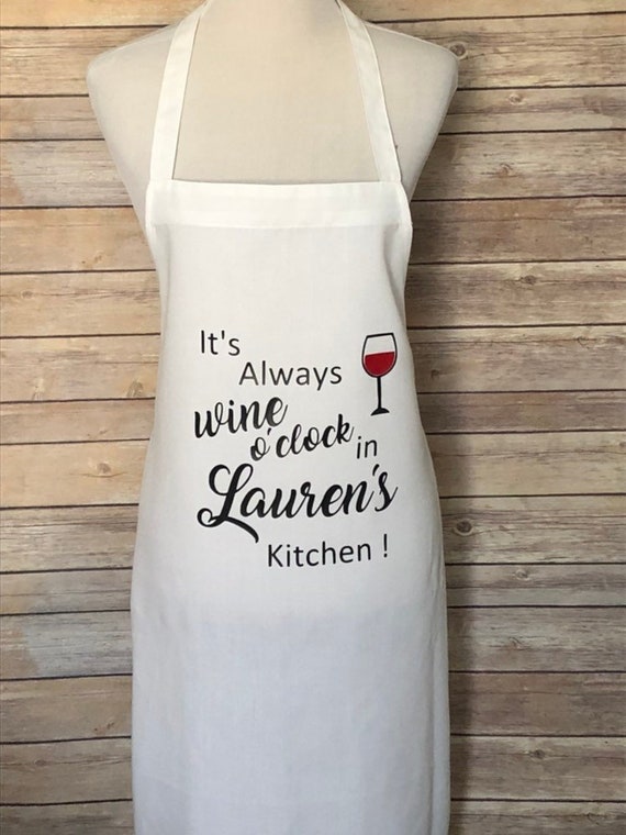 Wine Lover Apron Wine Apron for Women Custom Apron Gift for | Etsy