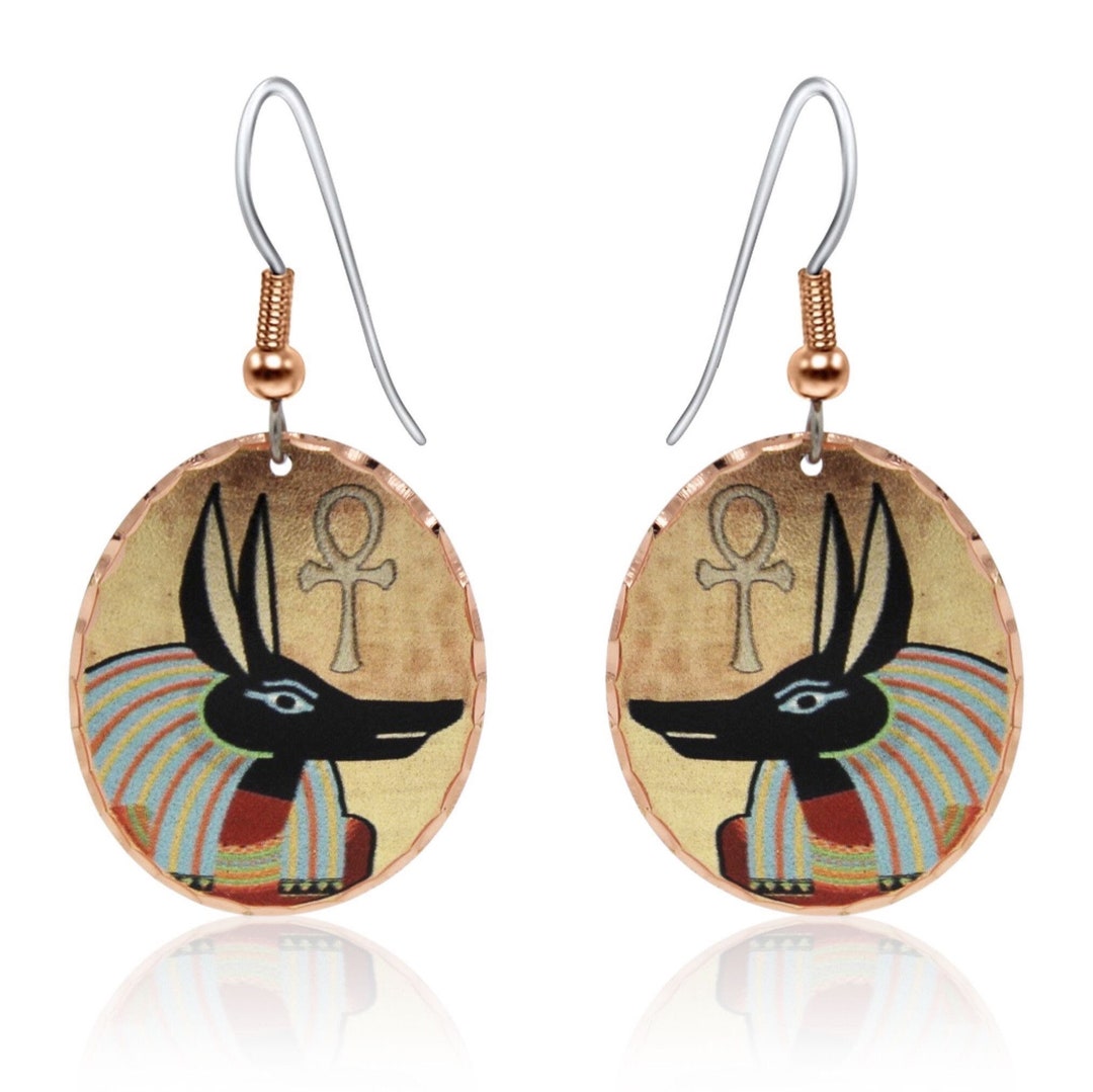 Egyptian Anubis Earrings God of Death Earrings Ancient Egypt Earrings Earrings Handmade Earrings ...