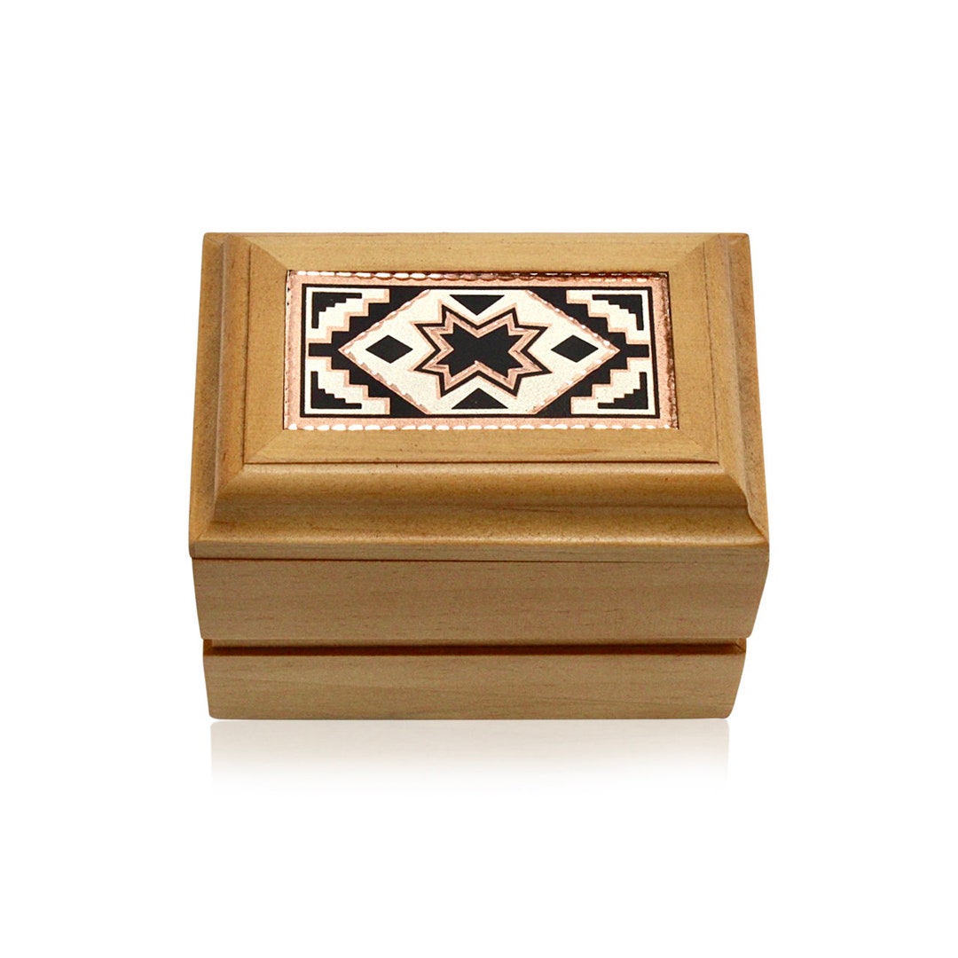 Western Star Pattern Art Handcrafted Wooden Trinket Storage Utility ...