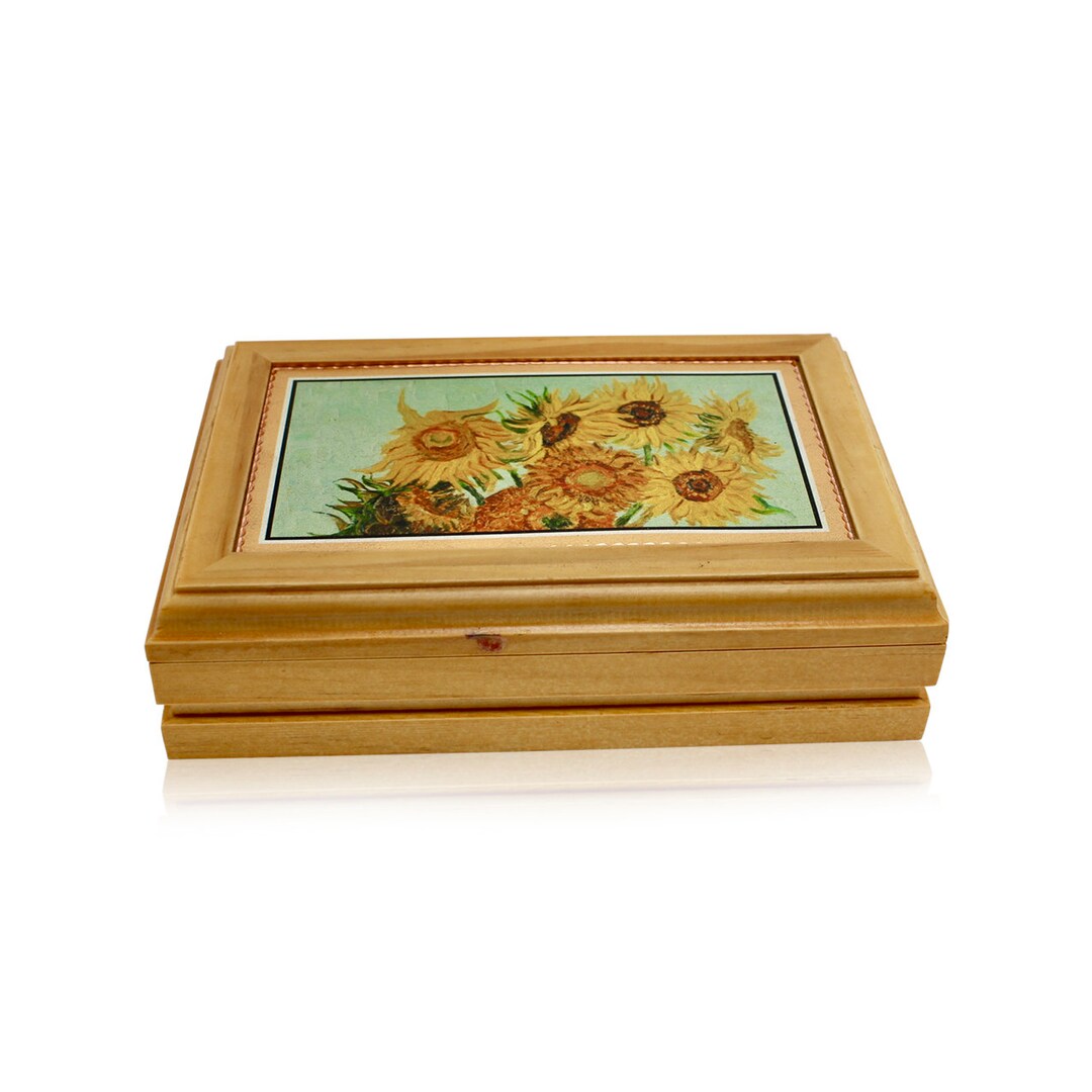 Van Gogh Sun Flower Print Wooden Box Van Gogh Jewelry Box, Sun Flower ...