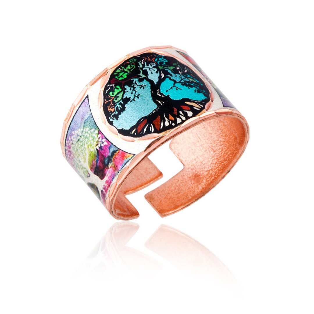 Tree of Life Design Adjustable Handmade Ring - Etsy