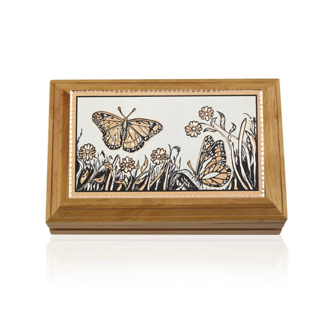 Monarch Butterfly Design Wooden Box - Etsy