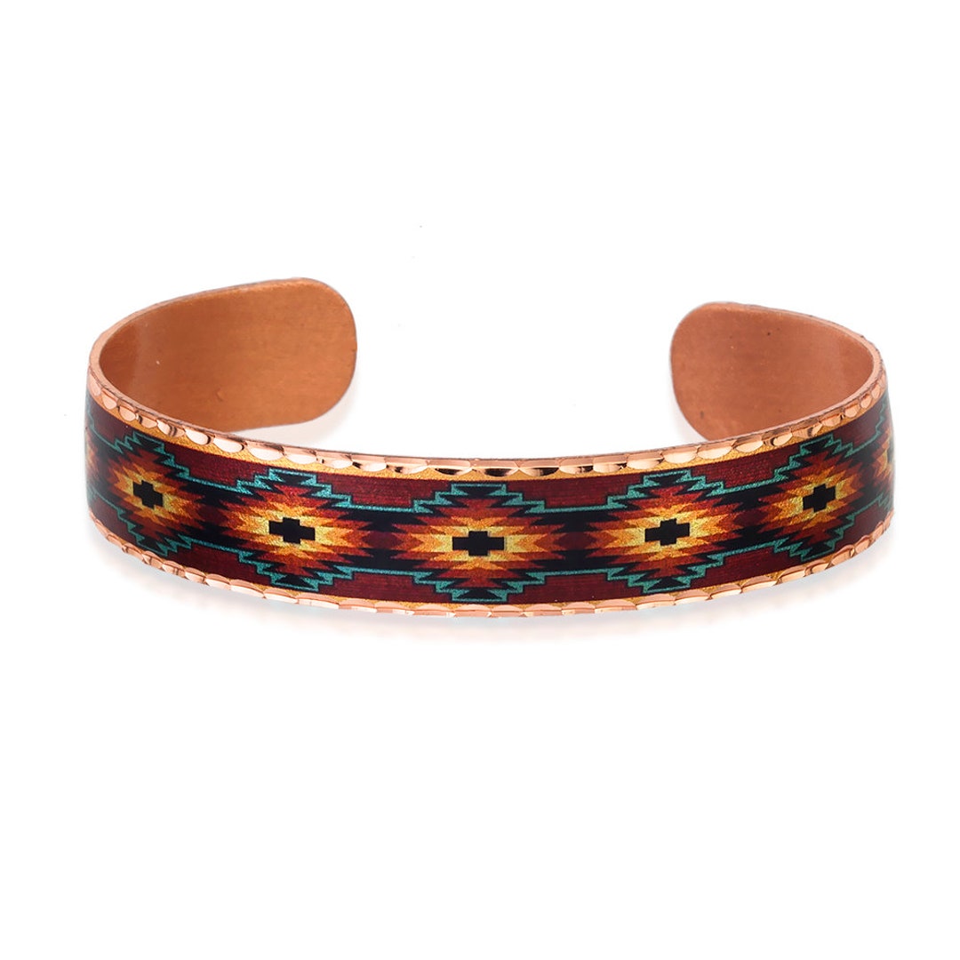 Western Cuff Bracelet, Copper Art Aztec Cuff Bracelet, Handmade Boho ...