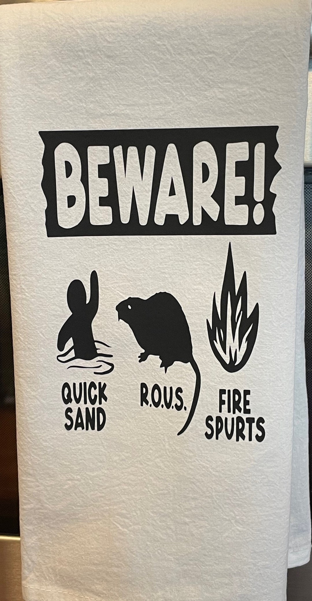 Princess Bride Fire Swamp Warning Tea Towel - Etsy