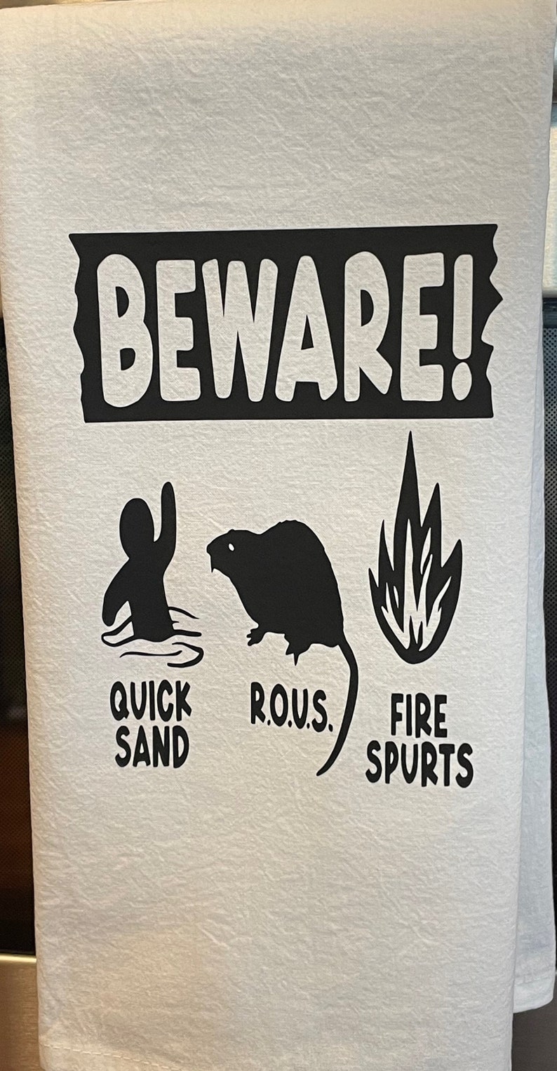 Princess Bride Fire Swamp Warning Tea Towel - Etsy