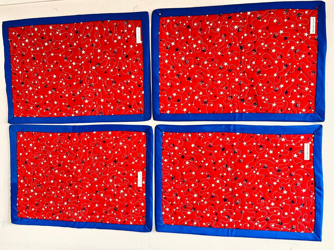 Patriotic Place Mats Set of 4 - Etsy