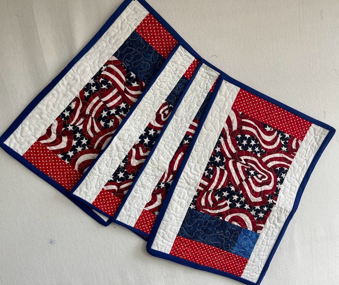 Patriotic Place Mats Set of 4 - Etsy