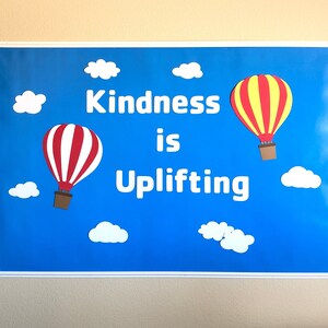 Hot Air Balloon Bulletin Board Set, Kindness Bulletin Board Set, School ...