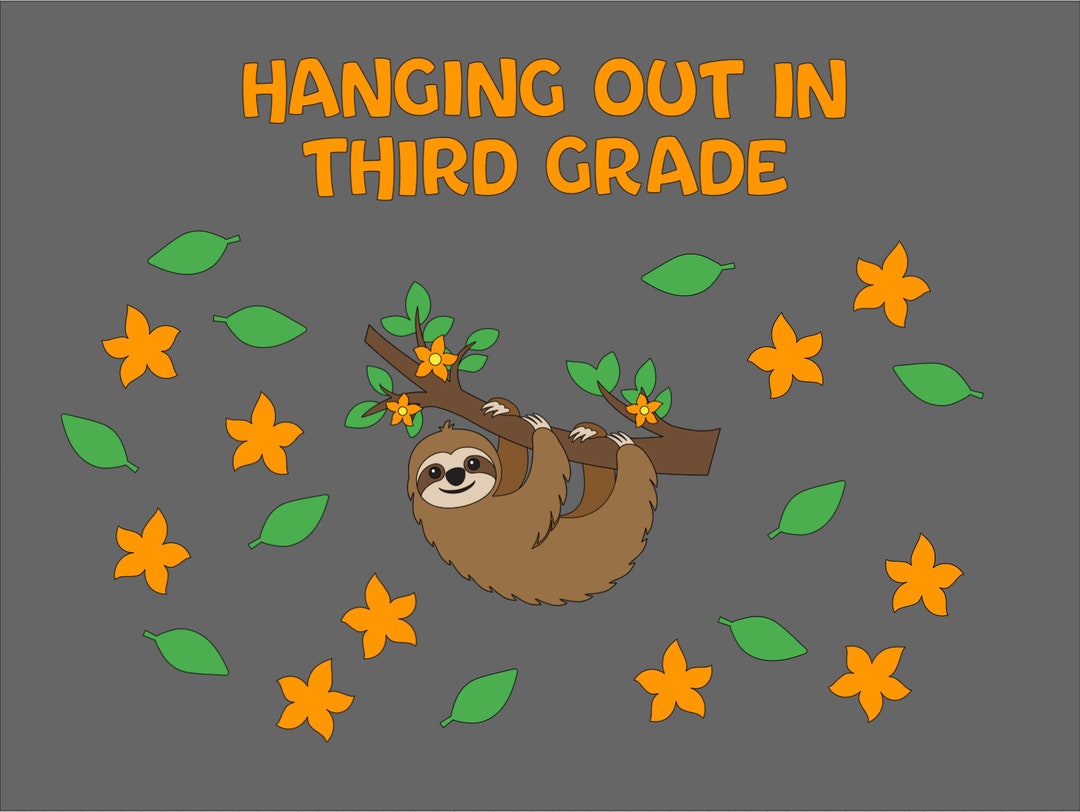 Sloth Bulletin Board, Back to School Bulletin Board Set, New School ...