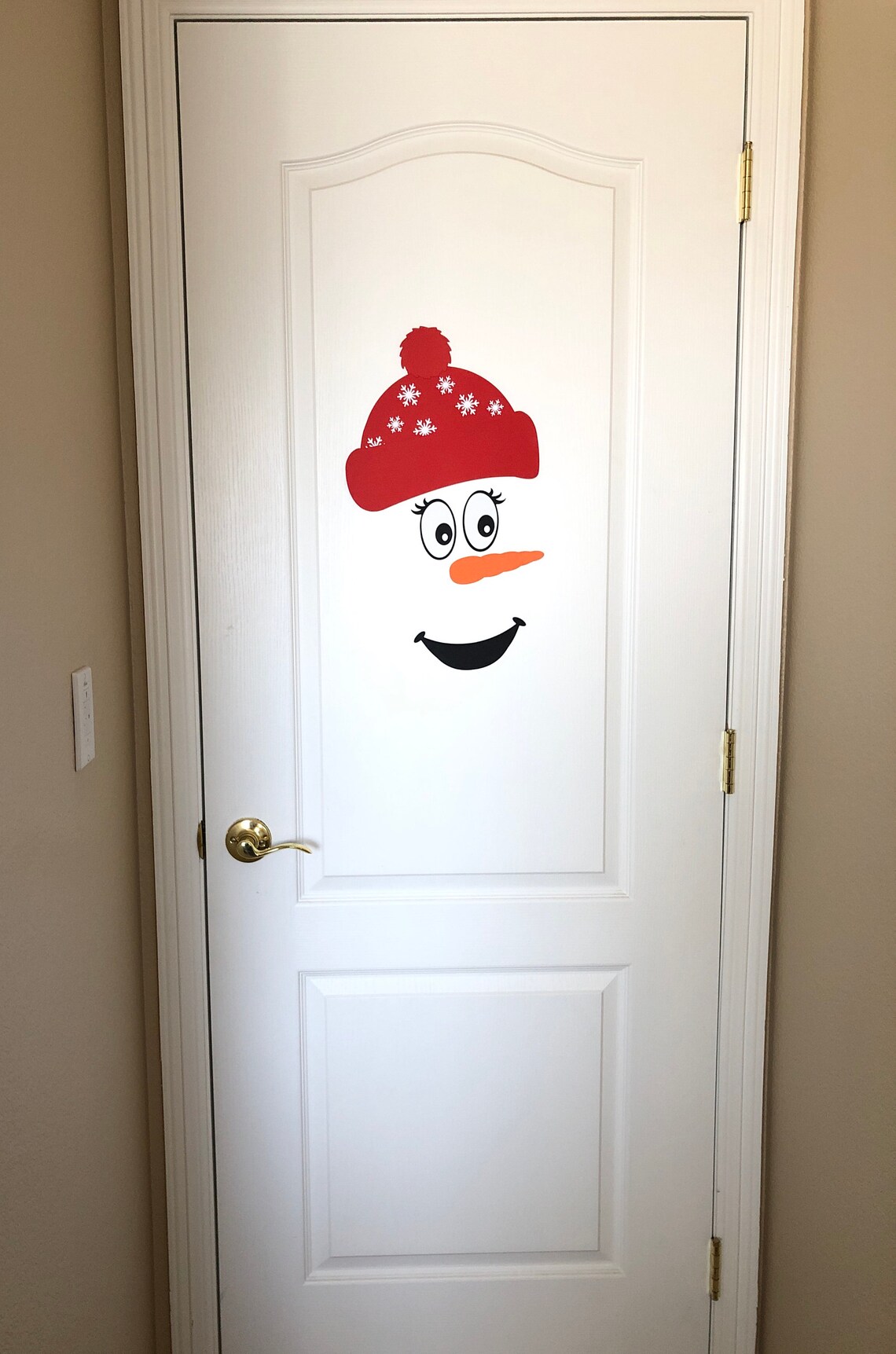 Snowman Door Decoration Christmas Door Decoration Girl - Etsy