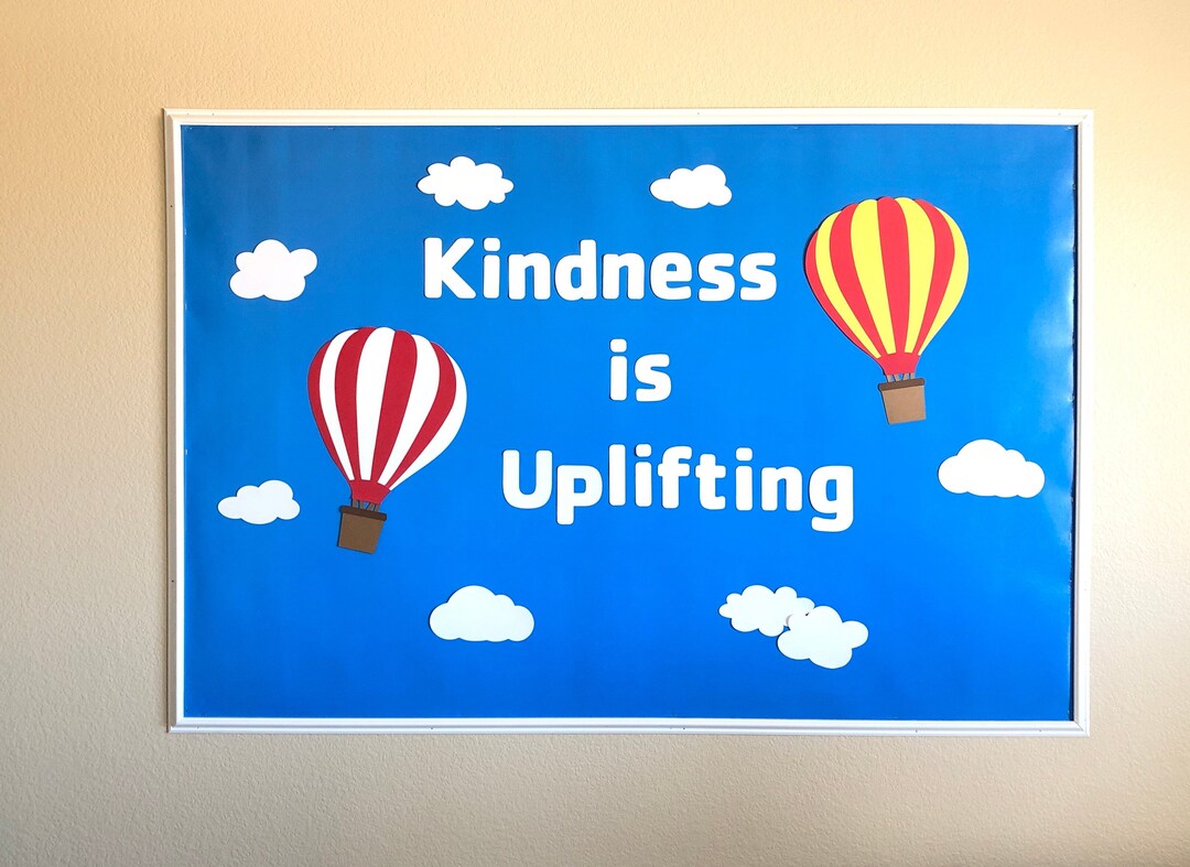 Hot Air Balloon Bulletin Board Set, Kindness Bulletin Board Set, School ...